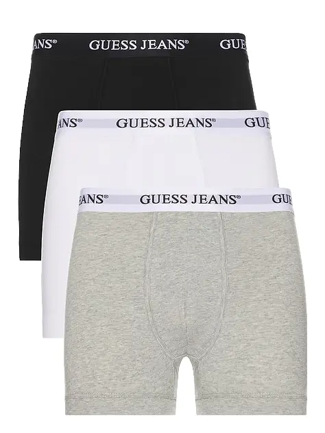 Guess 3 Pack Boxer Brief In Grey,white,black - White  Black  & Grey