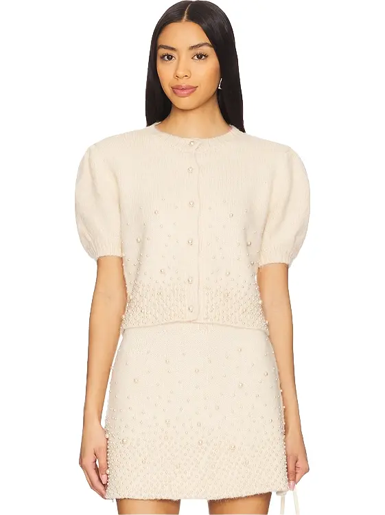Astr The Label Joly Embellished Pearl Sweater - Soft Blush