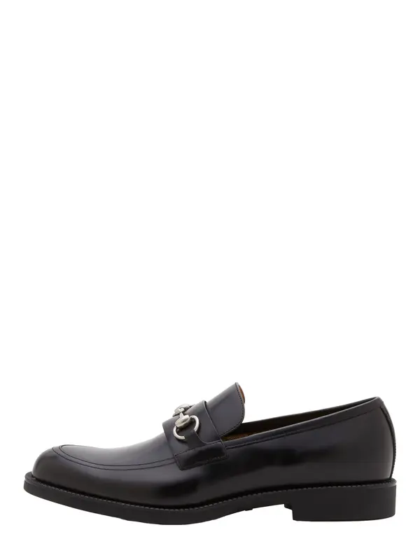 Gucci Rubber Sole Tempe Horsebit Leather Loafer - Black