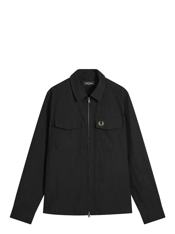 Fred Perry Zip Through Overshirt - Black