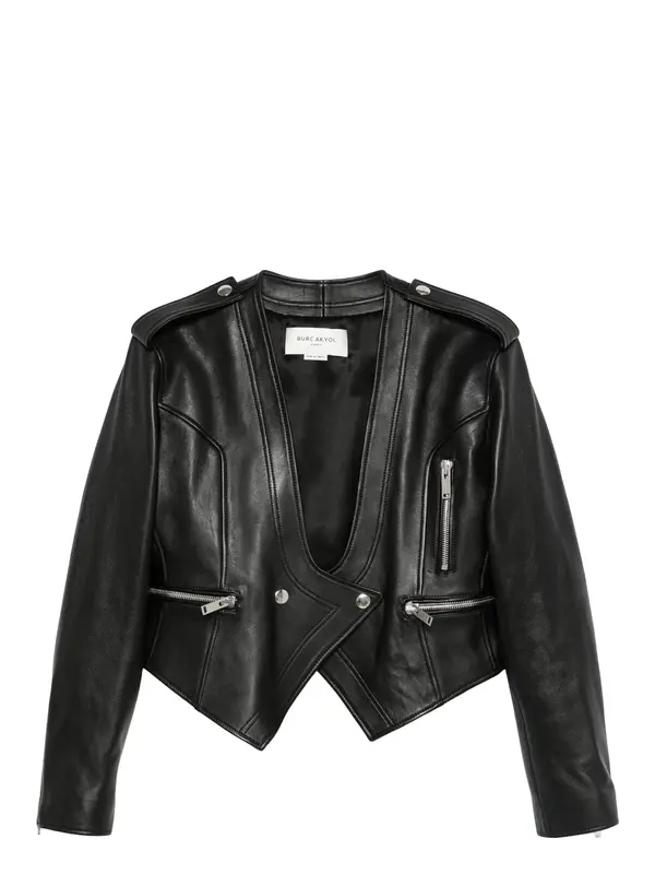 Burc Akyol Leather Biker Jacket - Black