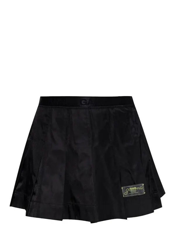 GANNI Pleated Mini Skirt - Black