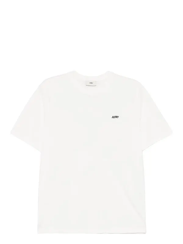 AUTRY Logo-embroidered T-shirt - White