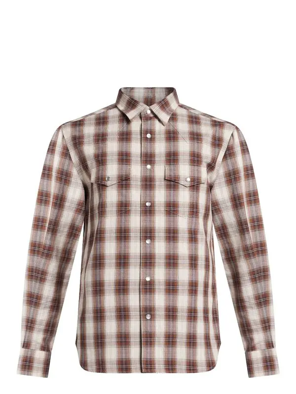 TOM FORD Plaid-check Shirt - Brown