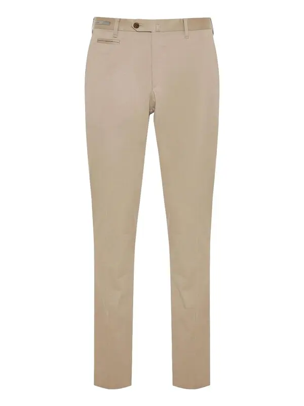 Corneliani Pressed-crease Tapered Trousers - Neutrals