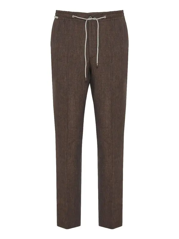 Corneliani Linen Trousers - Brown