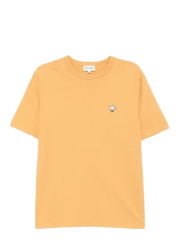 Maison Kitsuné Barista Fox-patch T-shirt - Yellow
