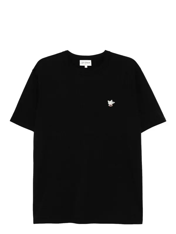CAFÉ KITSUNÉ Barista Fox Patch Relaxed T-shirt - Black