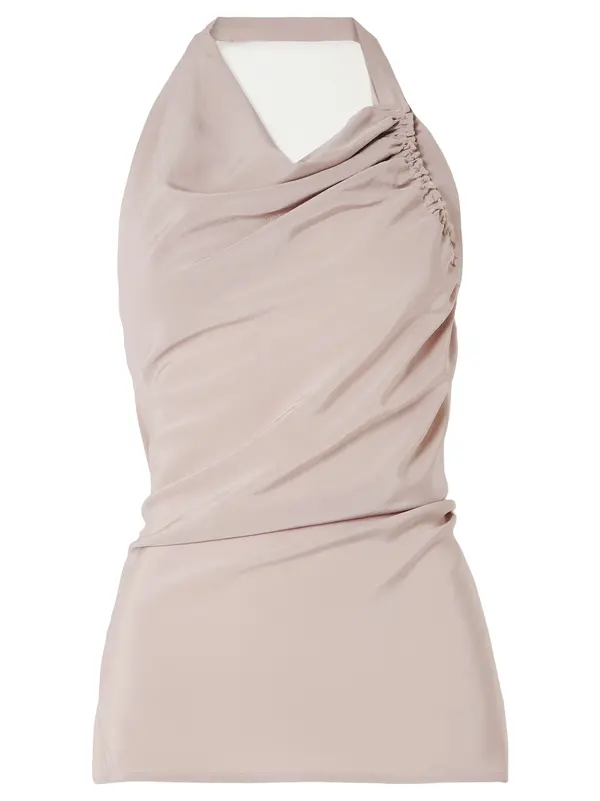 Victoria Beckham Draped Silk Top - Pink