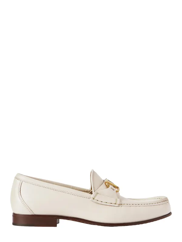 Valentino Garavani Vlogo Signature Leather Loafers - Ivory
