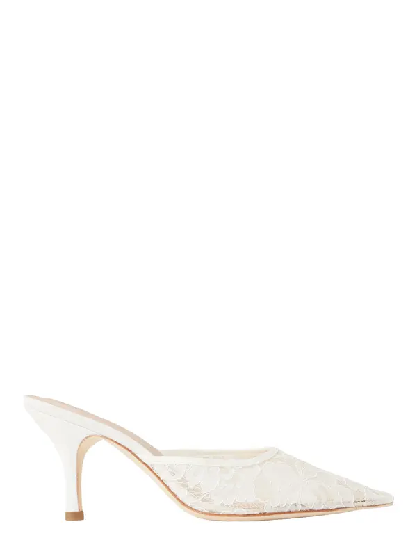 LOEFFLER RANDALL Layla Corded Lace Mules - White