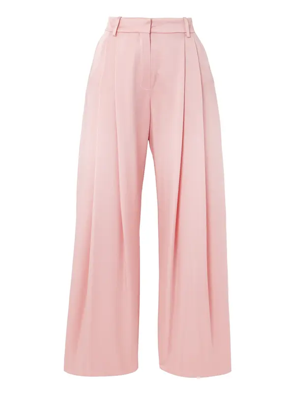 Nina Ricci Pleated Crepe Wide-leg Trousers - Pink