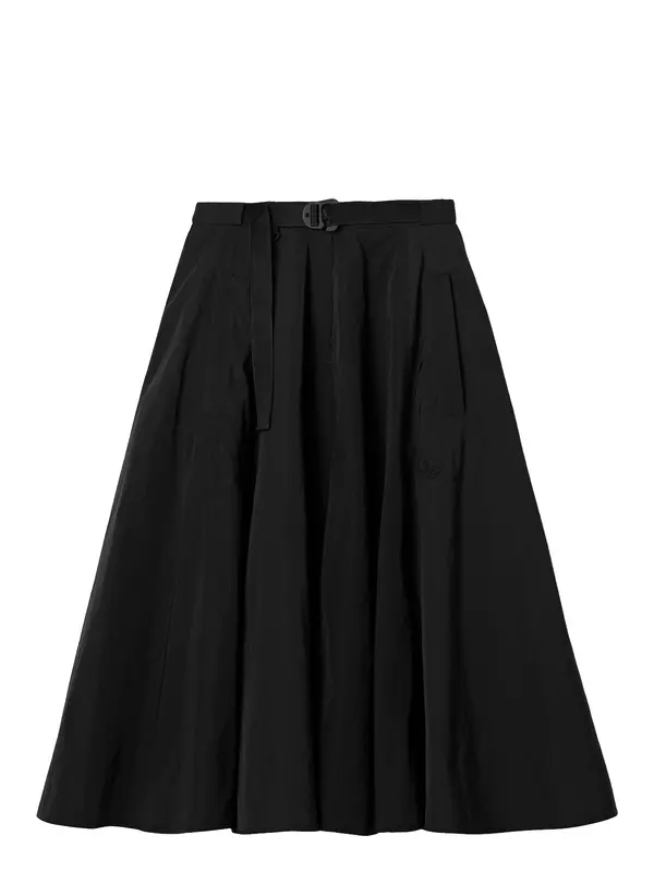 Moncler Crinkled-shell Midi Skirt - Black