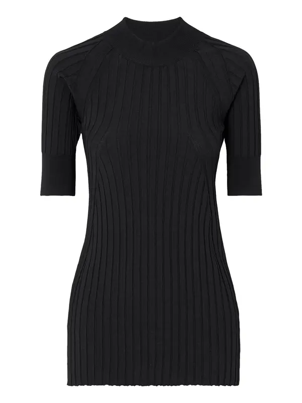 HIGH SPORT Pj Ribbed-knit Top - Black
