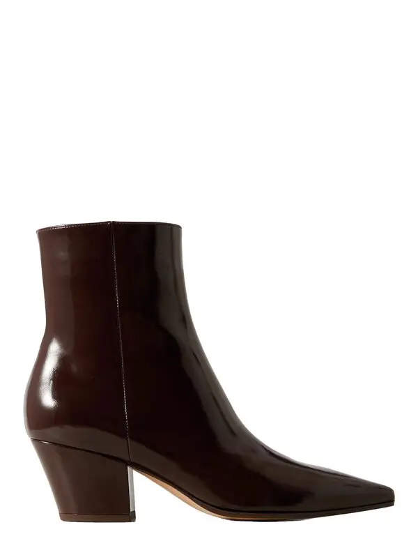 GIANVITO ROSSI Keinna 60 Patent-leather Ankle Boots - Burgundy