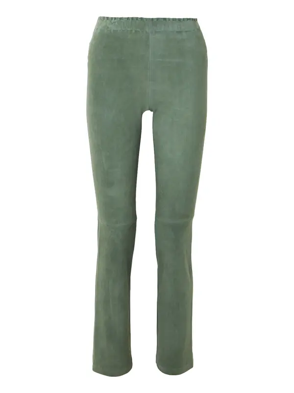 Stouls Jp Paneled Suede Flared Pants - Green