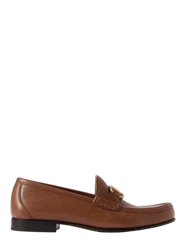 Valentino Garavani Vlogo Signature Leather Loafers - Brown