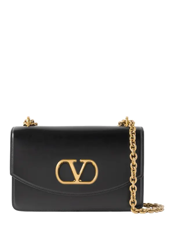 Valentino Garavani Vain Leather Shoulder Bag - Black