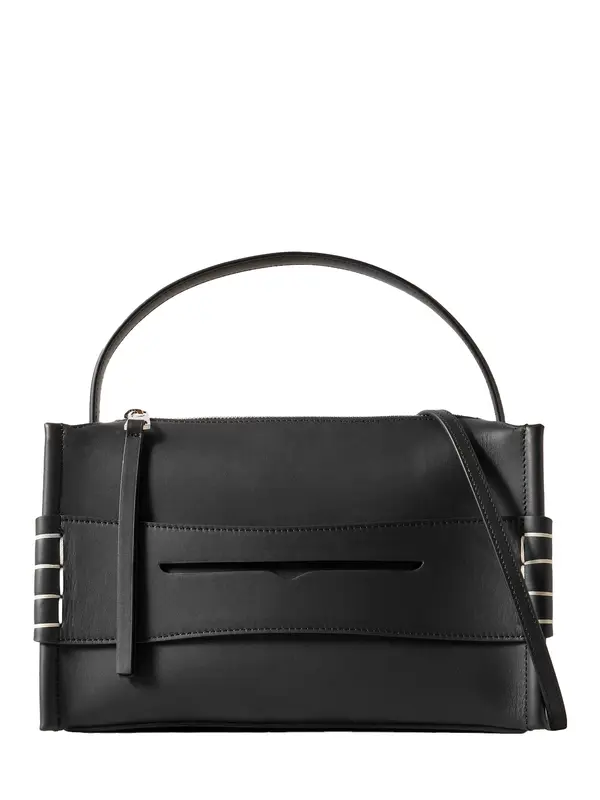 JW Anderson Loafer Leather Shoulder Bag - Black
