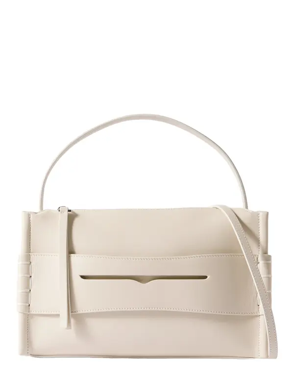 JW Anderson Loafer Embroidered Leather Shoulder Bag - Off-white