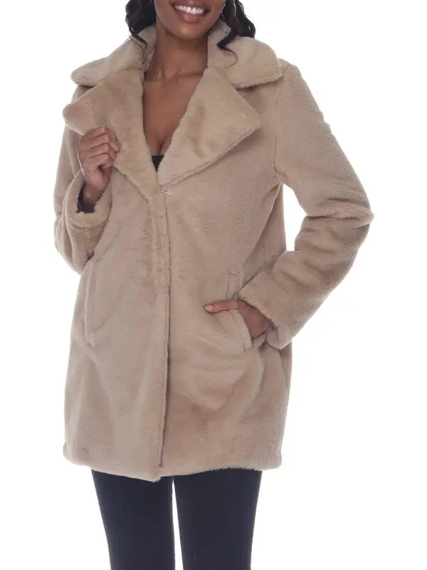 RAIN AND ROSE Faux Fur Coatigan - Sand