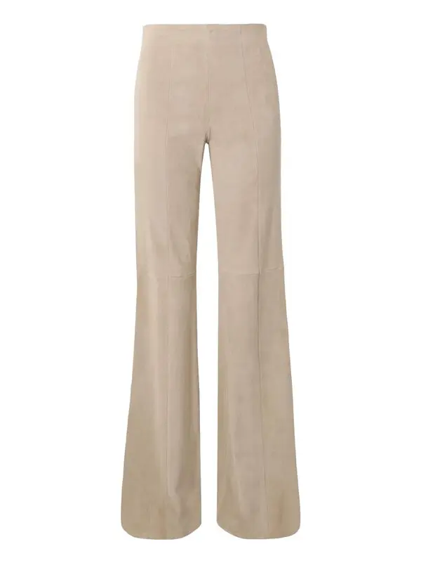 Stouls Gégé Suede Flared Pants - Neutrals