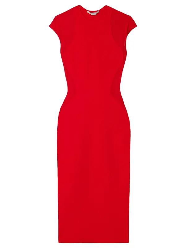 Stella McCartney Miracle Paneled Midi Dress - Red