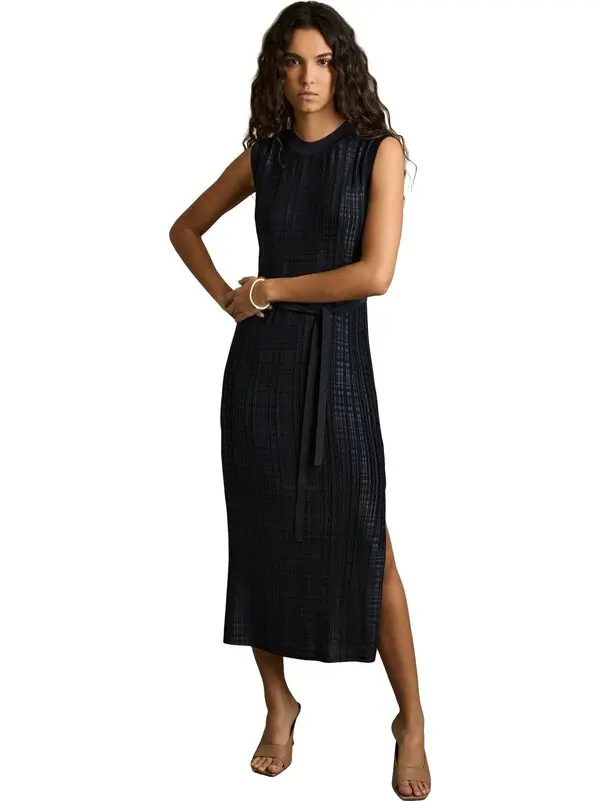 REISS Jules Pleated Midi Dress - Navy