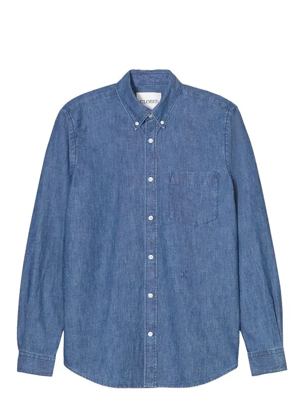 Closed Button-up Shirt - Blue