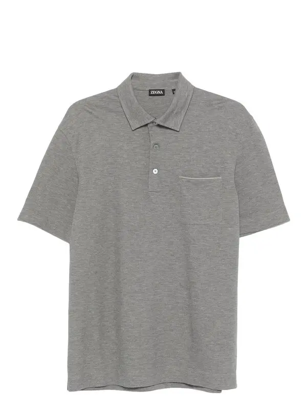 Zegna Cotton Polo Shirt - Grey