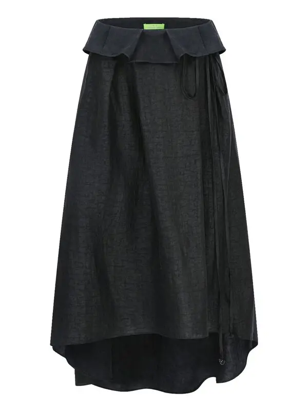 Shanghai Tang X Chen Silk Gauze Skirt - Black