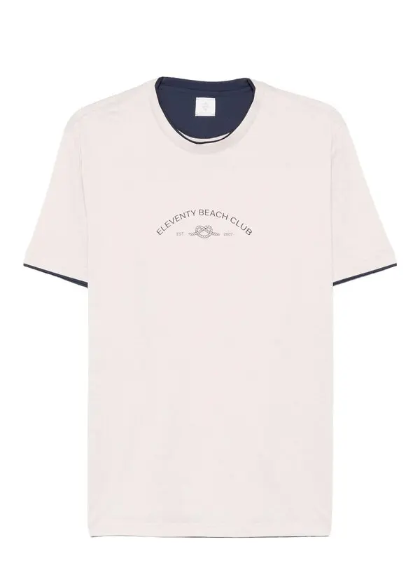 Eleventy Logo-print T-shirt - Neutrals