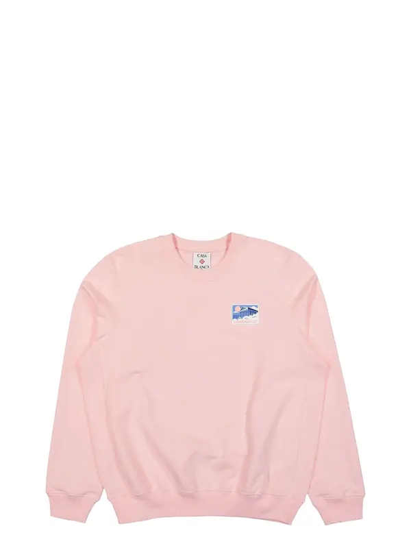 Casablanca Greek Temple-appliqué Sweatshirt - Pink