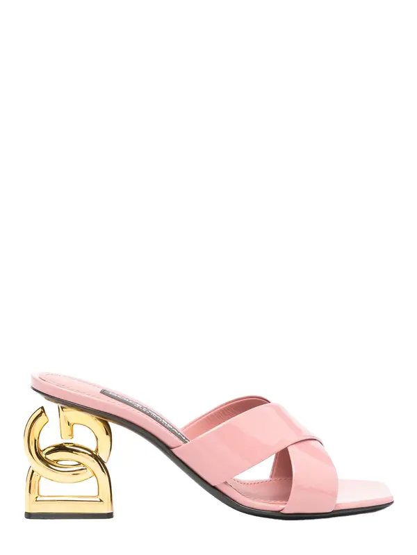 Dolce & Gabbana 80mm Patent Leather Mules - Pink
