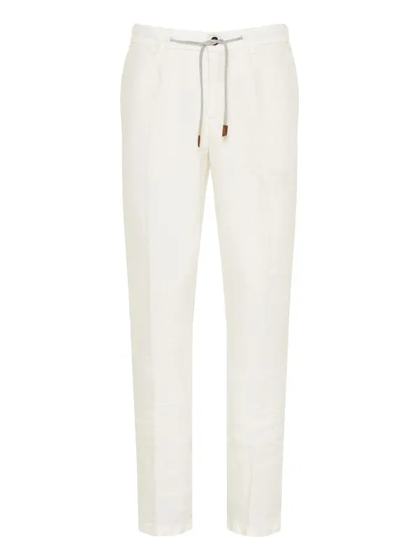 Eleventy Drawstring Tapered Trousers - White