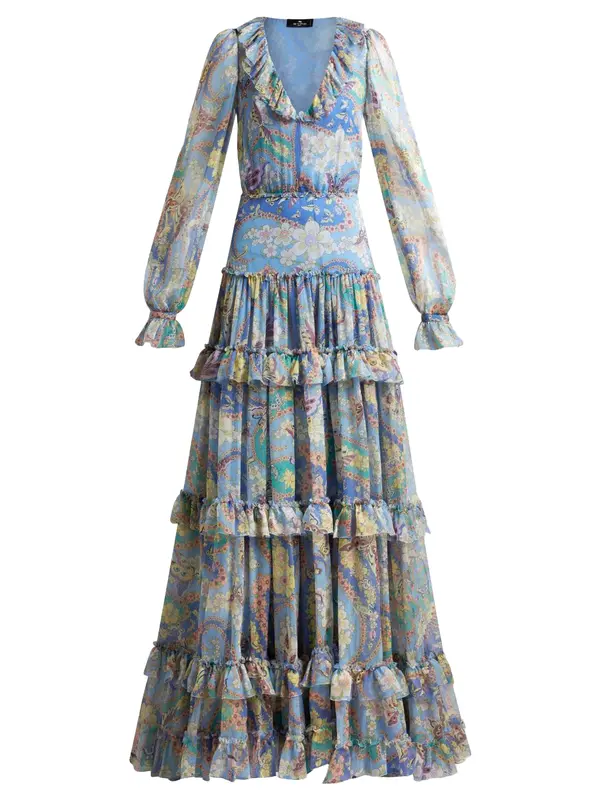 Etro Floral Maxi Dress - Blue