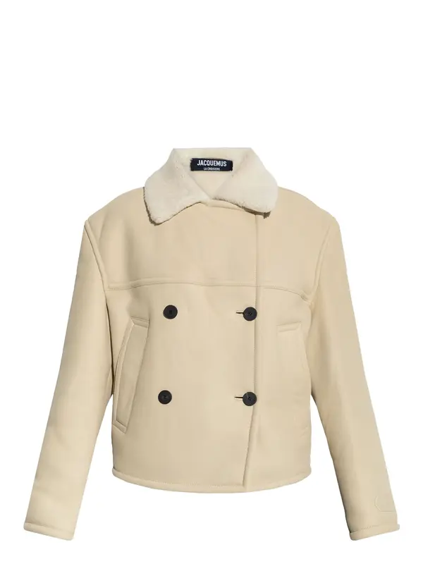Jacquemus Double-breasted Shearling Jacket - Neutrals