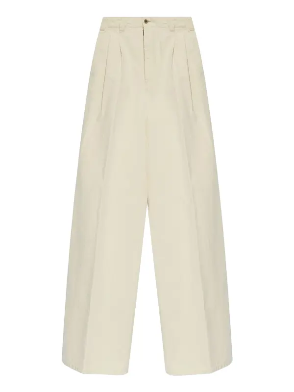 MAISON MARGIELA Cotton Wide-leg Trousers - Neutrals