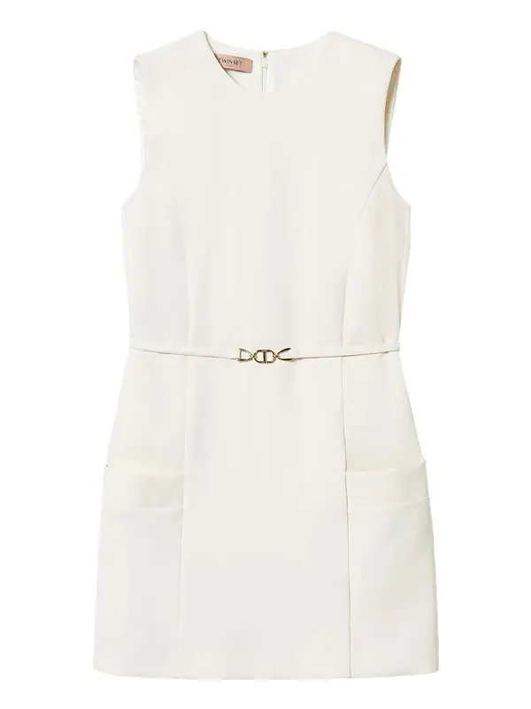 TWINSET Crepe Belted Top - White