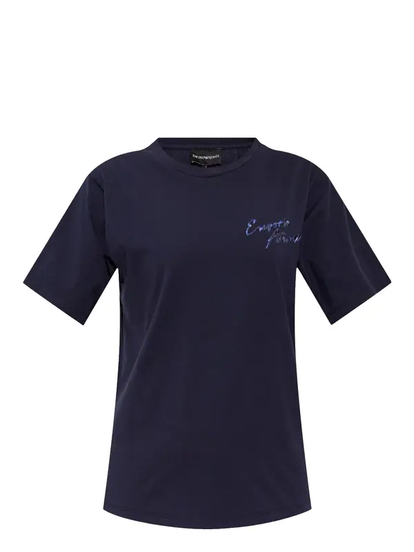 Emporio Armani Logo-embroidered T-shirt - Blue