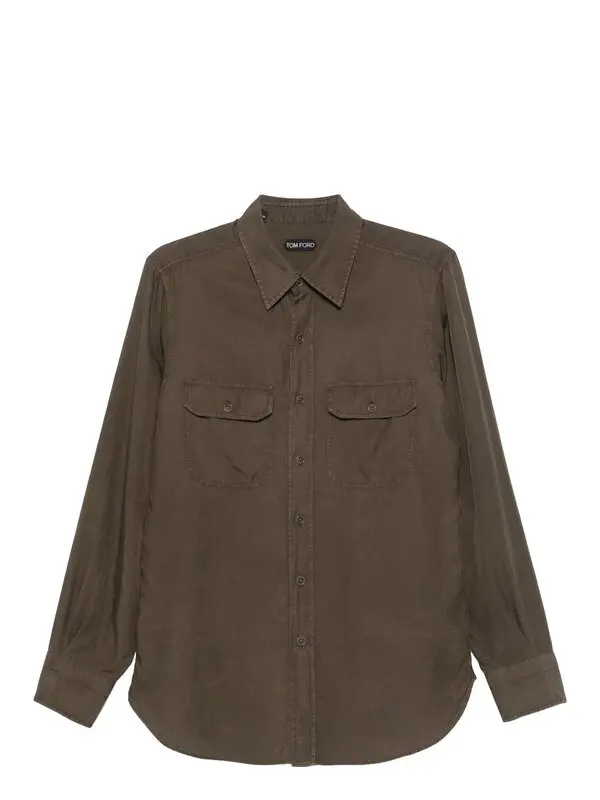 TOM FORD Twill Shirt - Brown