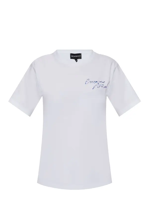 Emporio Armani Logo-embroidered T-shirt - White