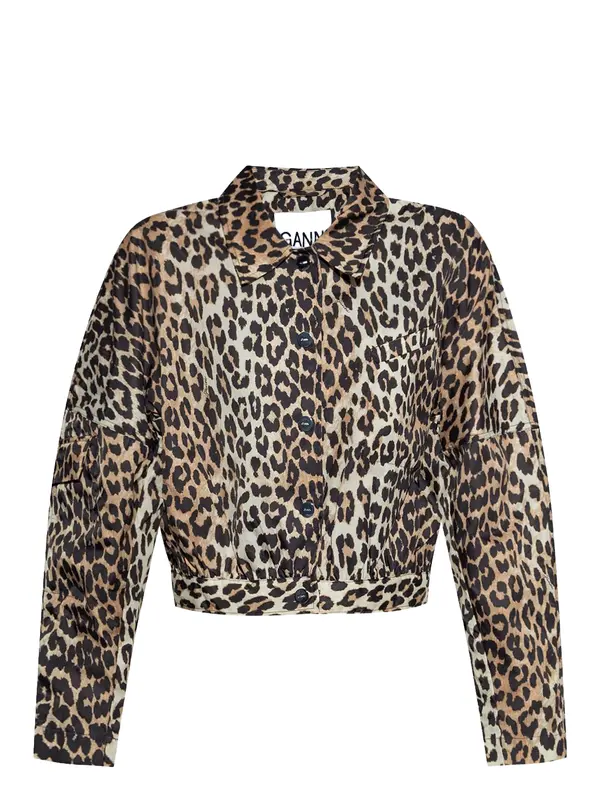 GANNI Leopard-print Jacket - Neutrals
