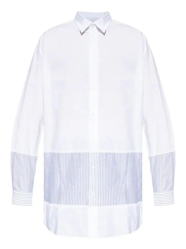 MAISON MARGIELA Striped Panelled Shirt - Blue