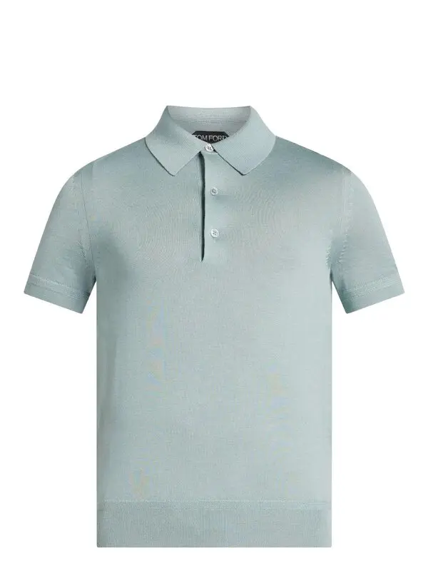 TOM FORD Short Sleeve Polo Shirt - Blue