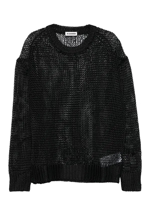 JIL SANDER Open-knit Sweater - Black