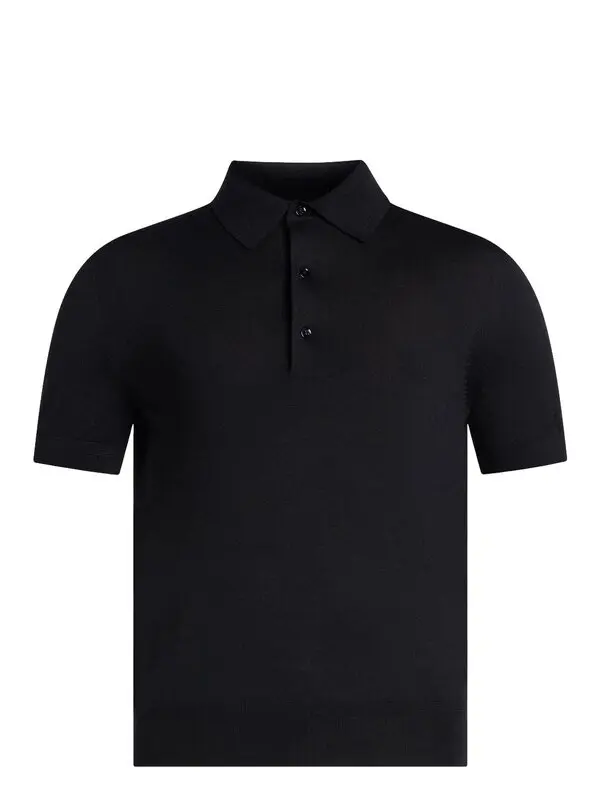 TOM FORD Short Sleeve Polo Shirt - Black