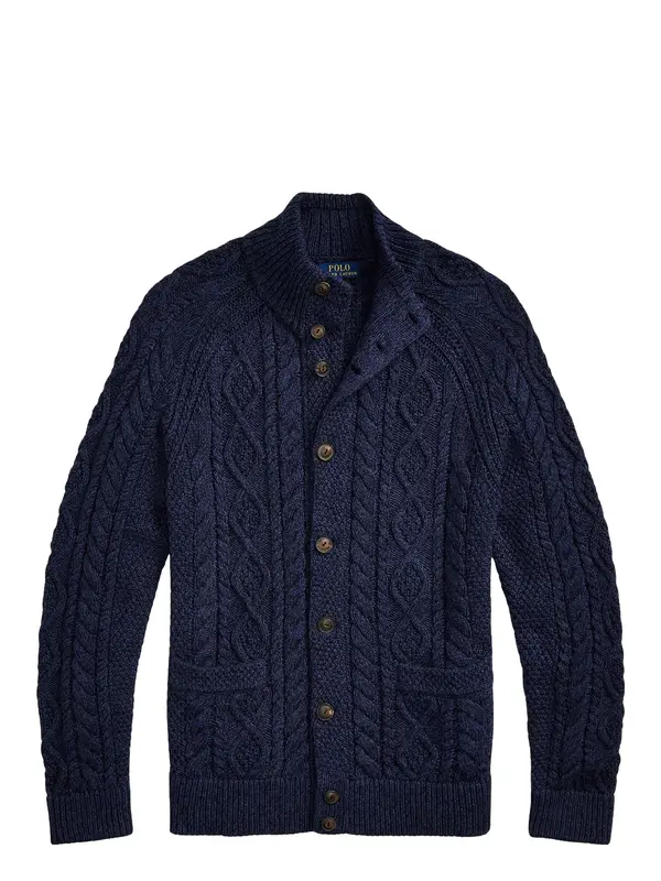 Polo Ralph Lauren Aran-knit Cardigan - Blue