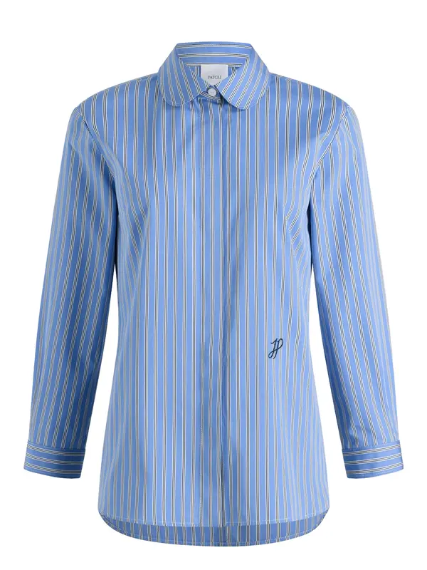 Patou Striped Poplin Shirt - Blue