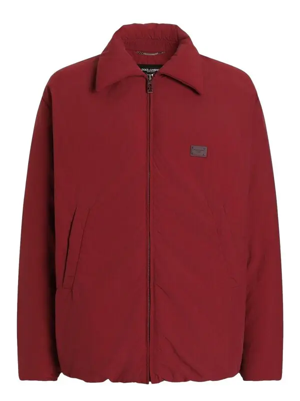 Dolce & Gabbana Logo-plaque Bomber Jacket - Red